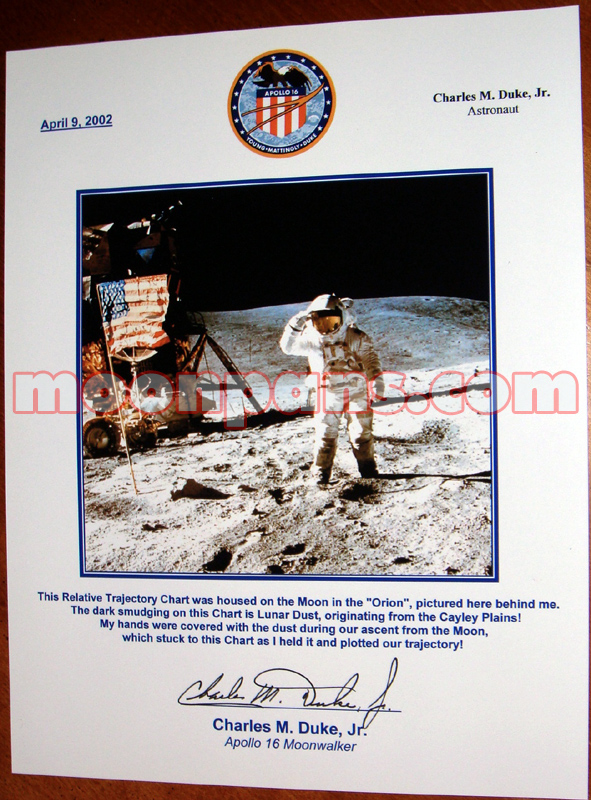 Apollo 16 Lunar Surface FlownDirect Ascent Chart