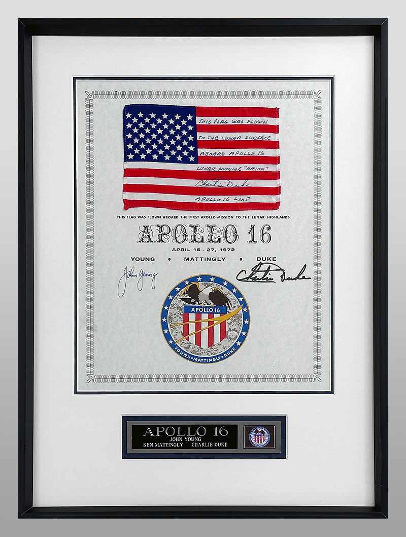 Apollo 16 US Flag Flown To Lunar Surface