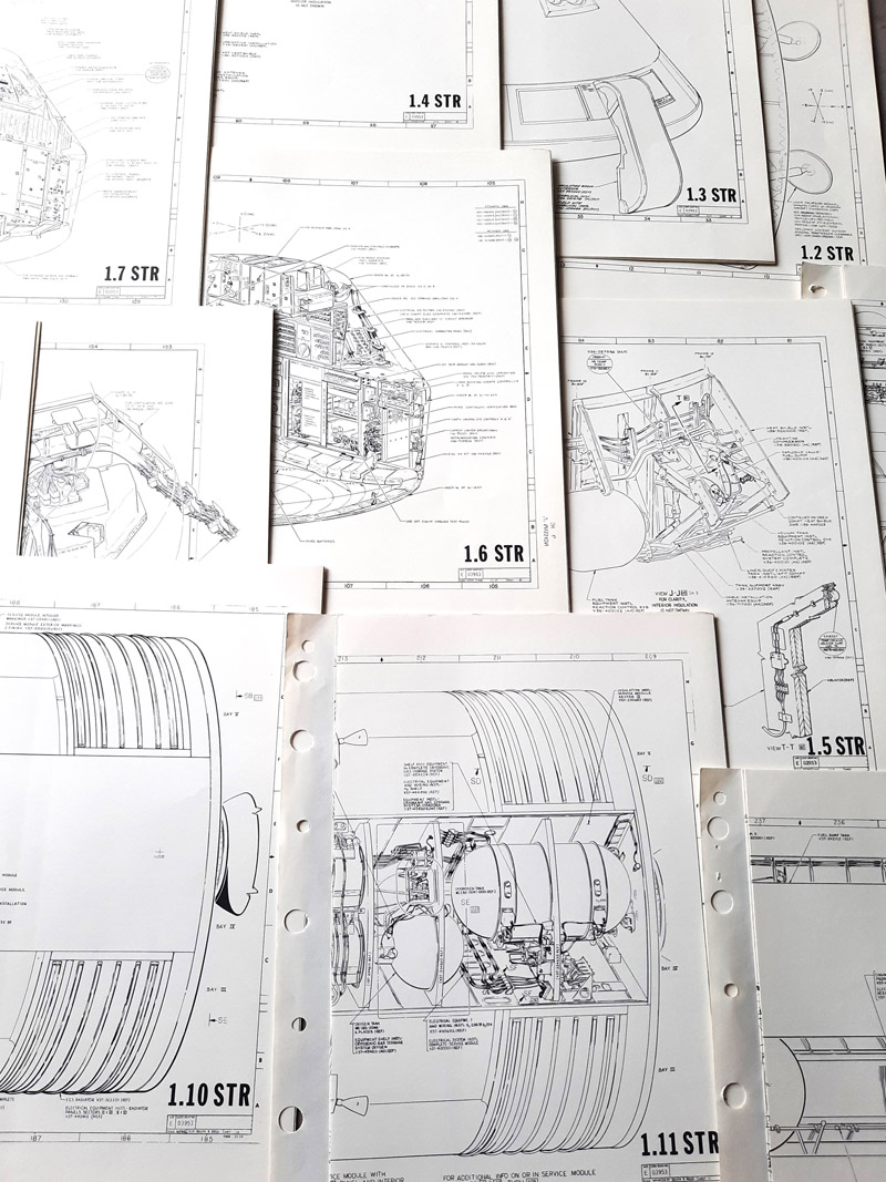 Group of NASA Schematics and Traverse Maps