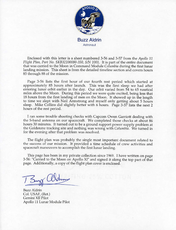 Apollo 11 Flown Flight Plan Page