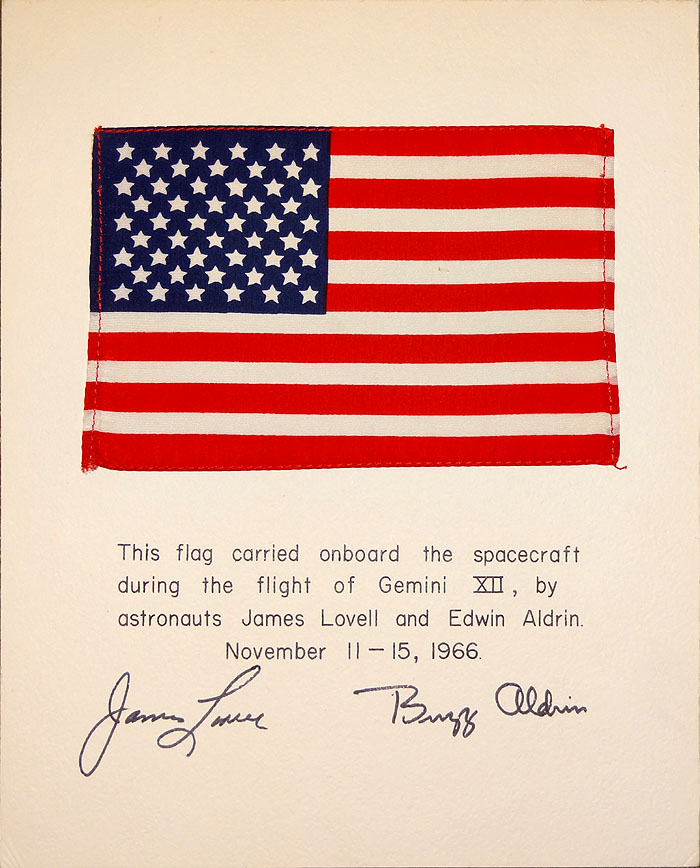 Gemini XII Flown Flag carried to Earth Orbit