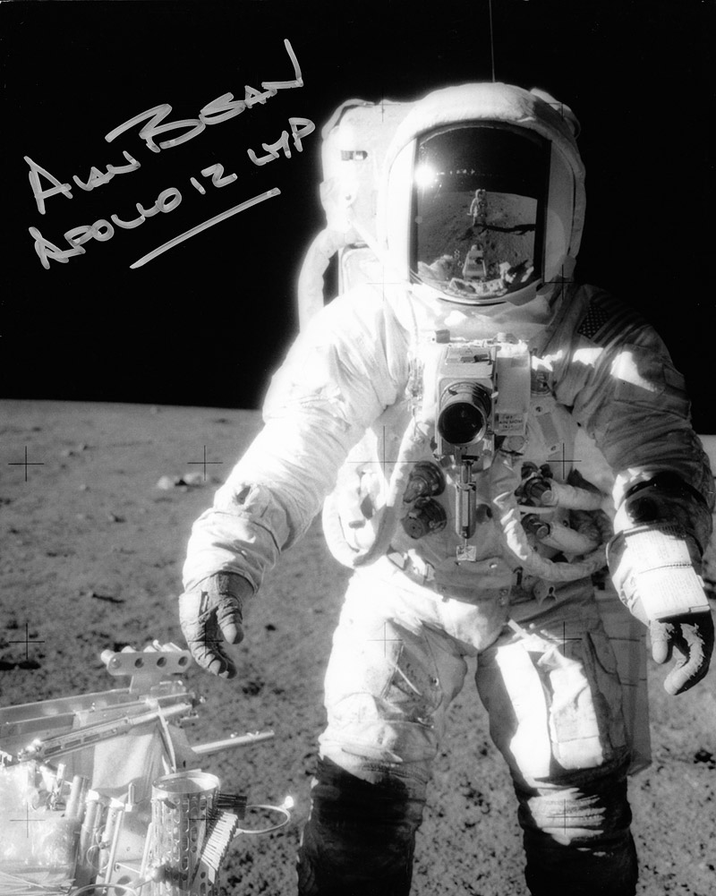 Alan Bean signed 8x10 B+W Photo