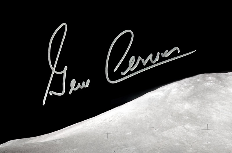 Apollo 17 Gene Cernan Autographs - Signed 40x8
