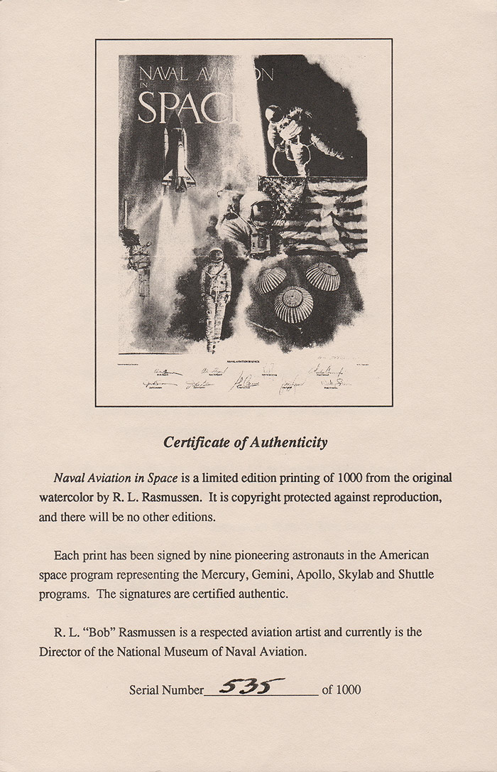 Naval Aviation in Space Signed Print