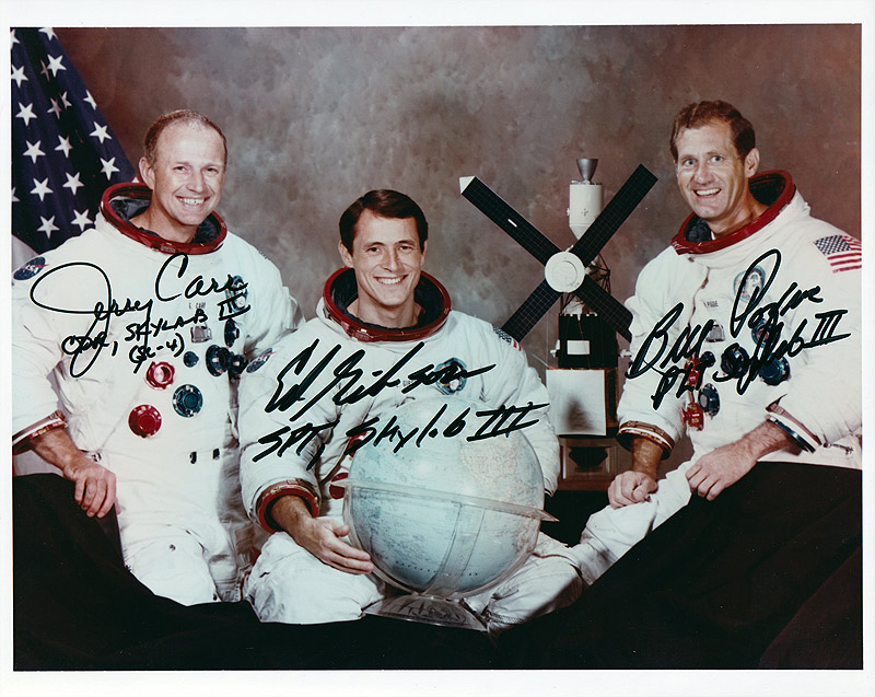 Skylab 3 Astronaut Autographs 10x8 photo