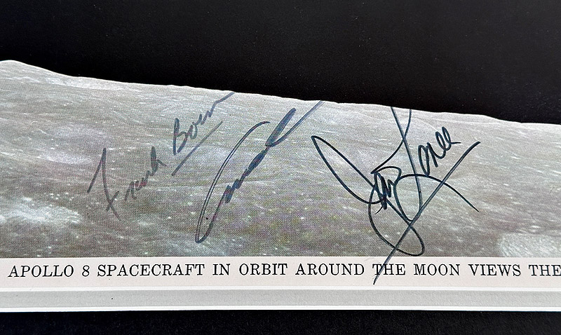 Apollo 8 Crew Astronaut Autographs 10x8 Earthrise Framed Litho