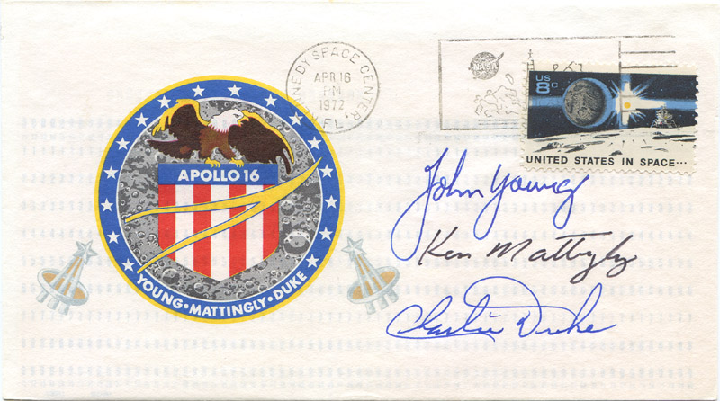 Apollo Signed Covers - Apollo 16 Insurance Cover Apollo 11 signed cover