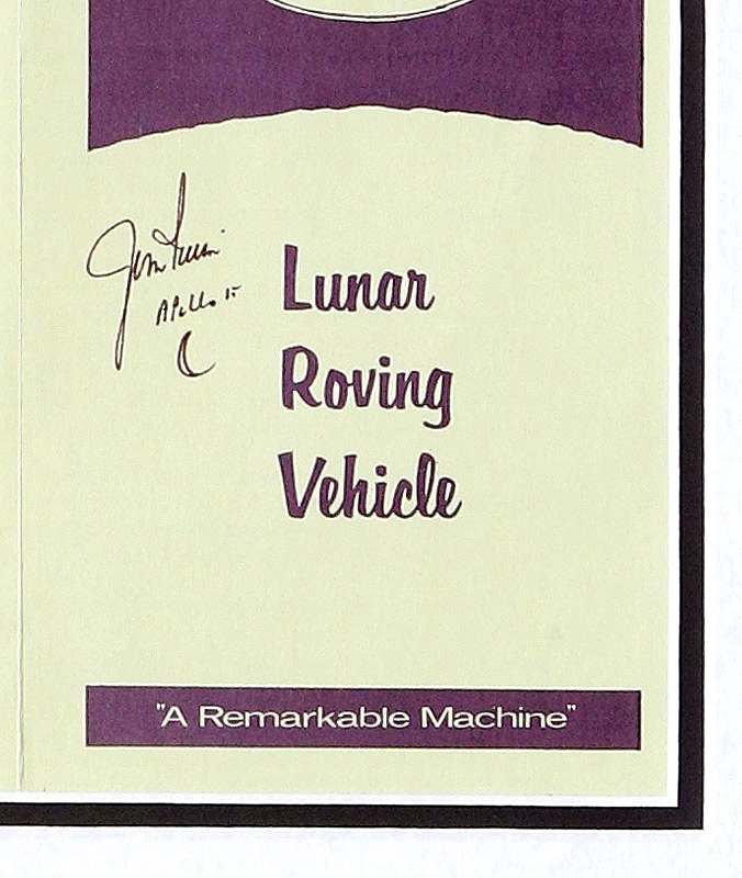 Jim Irwin signed signed Boeing lunar rover pamphlet Framed