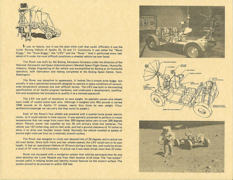 Jim Irwin signed signed Boeing lunar rover pamphlet Framed